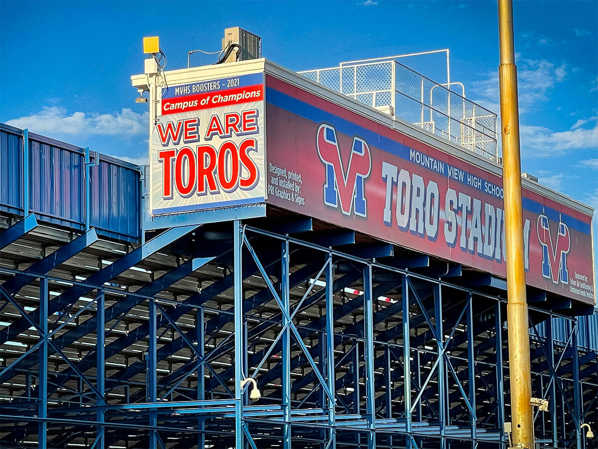 Stadium Box Vinyl Graphics: Mountain View High School - PRI Graphics ...